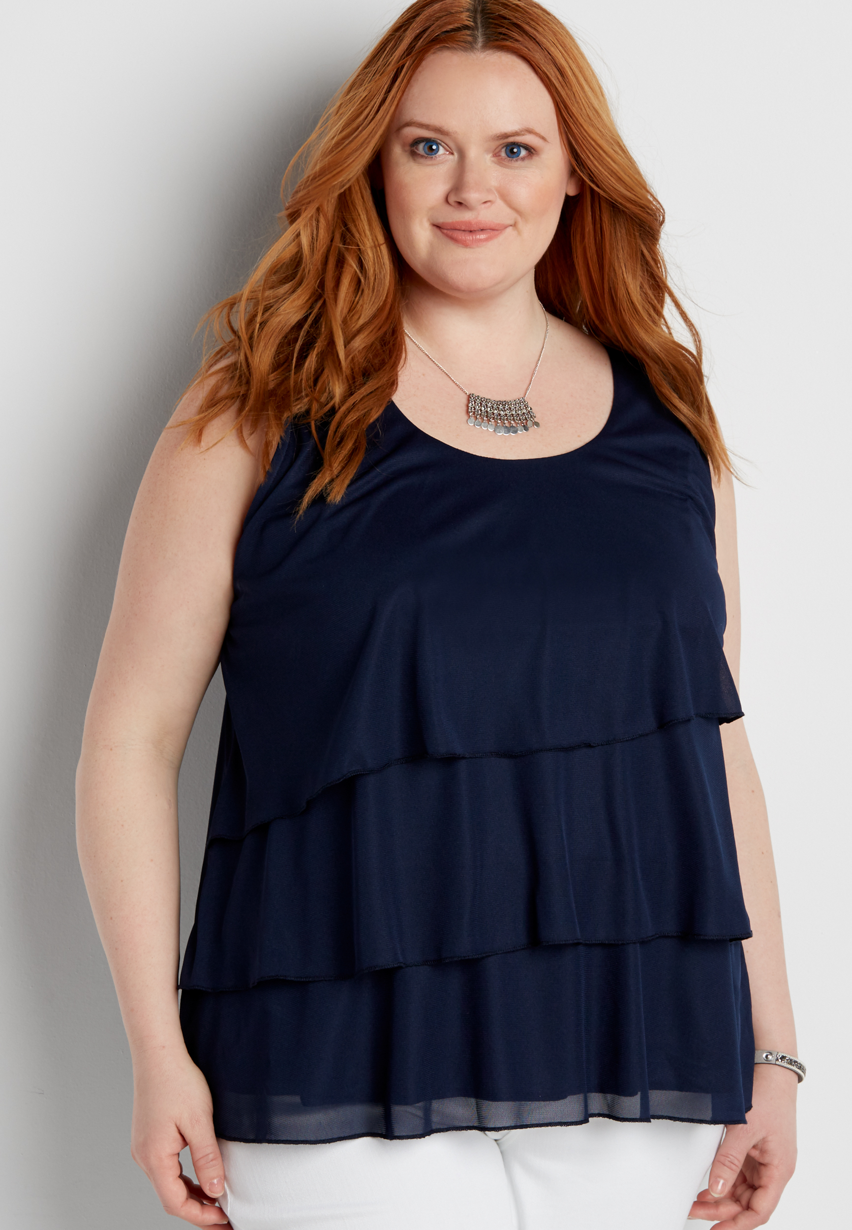 plus size ruffle front tank | maurices